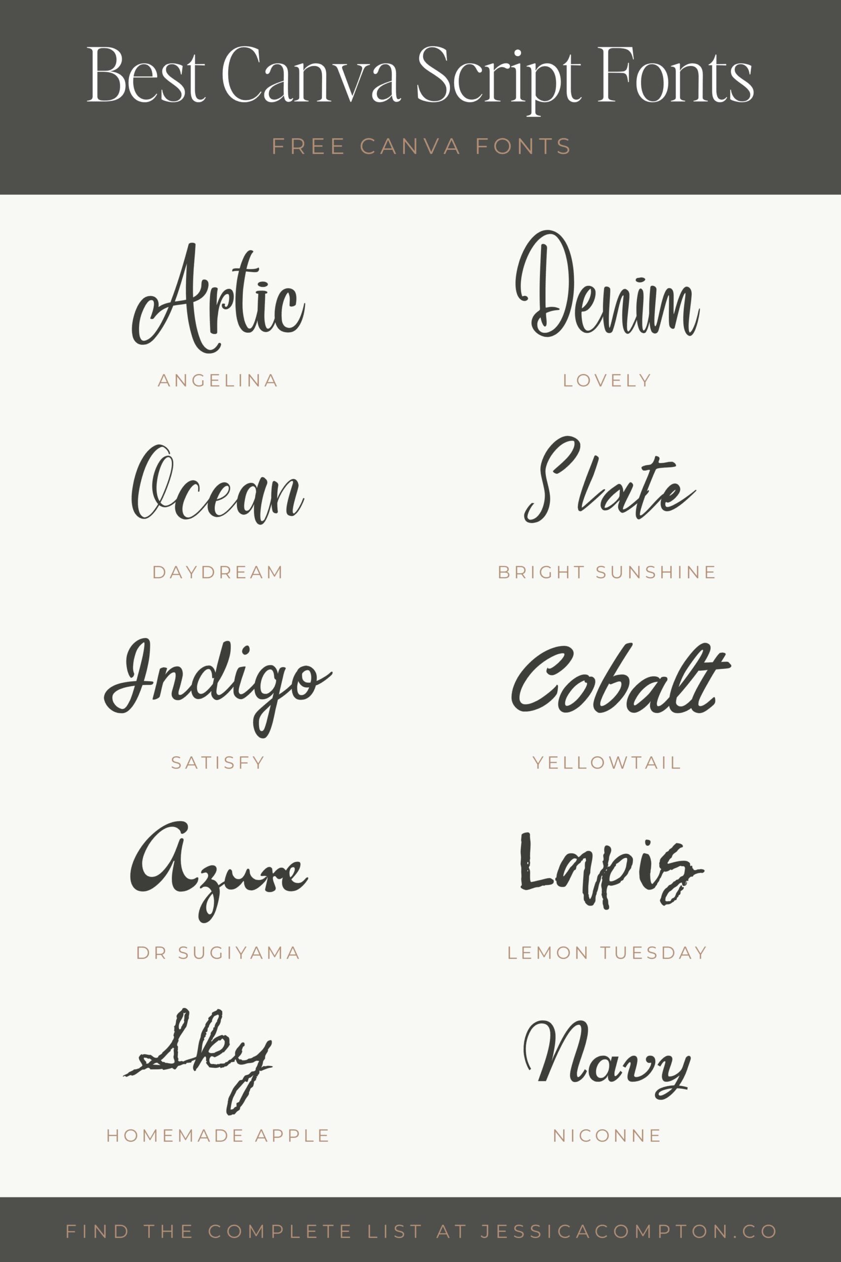 The Best Fonts on Canva: 55+ Elegant Free Script Fonts